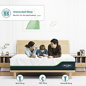 Rest Only King Mattress, 10 Inch Hybrid King Size Mattress in a Box, King Bed Mattress with Memory Foam and Pocket Spring, Pressure Relief & Motion Isolation, Strong Edge Support, Medium Firm Feel
