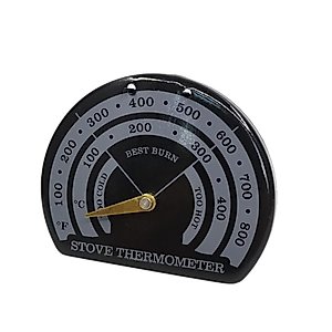 UXZDX CUJUX Magnetic Wood Fireplace Fan Stove Thermometer with Probe Household Sensitivity Barbecue Oven Tool (Color : Black, Size : 8.5x7x0.9cm)