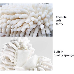 Ajfwm Soft Chenille Hanging Hand Towels,Kitchen Hand Towels with Loop,Bathroom Hand Towels Hanging,Quick Dry Cloths for Cleaning,Soft Absorbent Microfiber Hand Towels (Include 2 PCS Wall Hooks)