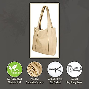 Urbane Luggage Hemp Tote Bag: Padded Shoulder Straps, Lined Tote, Eco-friendly Holiday Gift for Men and Women (Purple)