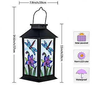 Solar Lanterns Outdoor Hanging Solar Lights Decorative for Garden Patio Porch and Tabletop Decorations. (Butterfly)