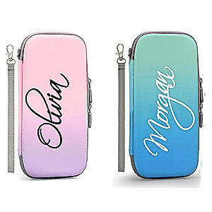 Pink Carry Case Made For Nintendo Switch/Switch OLED Console Custom Name Games with10 Games Cartridges Protective Travel Case for Gamers Kids Gift for Girls Women NC1