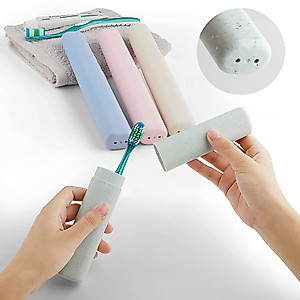 Travel Toothbrush Case Pack of 4, RIEYOOA Toothbrush Cover, Travel Toothbrush Holder for Travel/Camping/School, Portable and Breathable