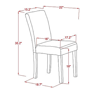 East West Furniture AMAB3-BCH-06 3 Piece Dining Table Set for Small Spaces Contains a Round Kitchen Table with Pedestal and 2 Shitake Linen Fabric Upholstered Chairs, 36x36 Inch, Black & Cherry