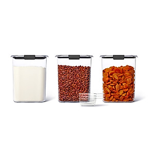 Rubbermaid Brilliance BPA Free Food Storage Containers with Lids, Airtight, for Kitchen and Pantry Organization