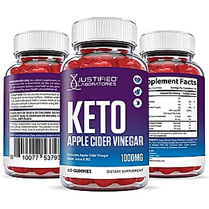 Justified Laboratories (2 Pack) Keto Blast Gummies 1000MG ACV with Pomegranate Juice Beet Root B12 120 Gummys