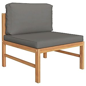 khalery Premium Teak Wood Set - Outdoor Conversation Furniture with Lounge Chair Cushions Included - Elegant Solid Wood Outdoor Furniture Collection for-Gray