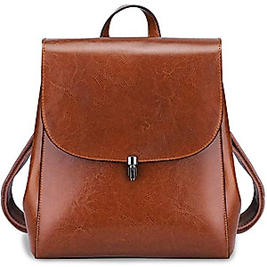 ACOMOO Women's Women's Leather Bag Wallet Daily Leisure Travel Small Backpack (Brown)