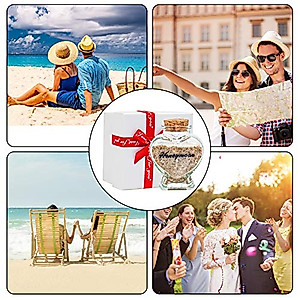 Honeymoon Sand Keepsake Jar - Honeymoon Gifts for Newlyweds Couple,Wedding,Engagement Vacation Travel - Wedding Gifts for Couple with Unique Romantic (HEART SHAPED JAR)