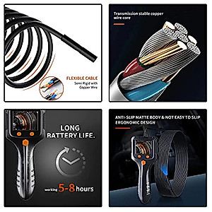 Daxiongmao Borescope, Endoscope Camera with Light, IP67 Waterproof Endoscope, 1080 HD Inspection Camera, Borescope Camera with Light, Snake Camera with 11.5FT Semi-Rigid Cord, Gadgets for Men(2.4")