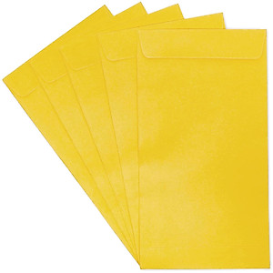 Okuna Outpost Money Envelopes for Cash, Payroll, Money Saving, Coins, Currency, 100GSM, Yellow (4 x 7 Inch) - 100 Pack
