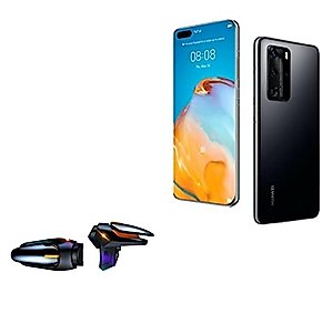 BoxWave Gaming Gear Compatible With Huawei P40 Pro - Touchscreen QuickTrigger Auto, Trigger Buttons Autofire Gaming Mobile FPS - Jet Black