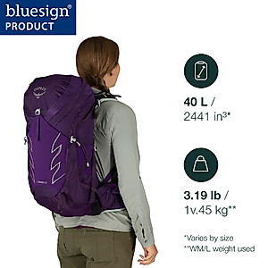 Osprey Tempest 40L Women's Hiking Backpack with Hipbelt, Stealth Black, WM/L