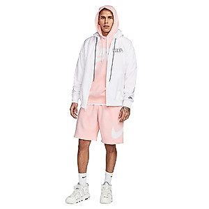 Nike Sportswear Club Fleece Men's Graphic Pullover Hoodie Size- Large Light Pink/White