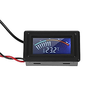 Pointer Display Thermometer with Waterproof Probe, PC G1/4 Thread Water Cooling System Temperature Meter for Computer Laptop