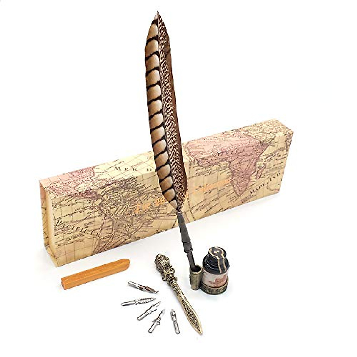 Antique Feather Copper Pen Stem Metal Nibbed Pen Writing Quill LL-14