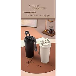 Stay Cool and Stylish with our Stainless Steel Iced Coffee Cup - 17.9oz, Black -Ceramic Inner Lining Includes Lid and Straw!