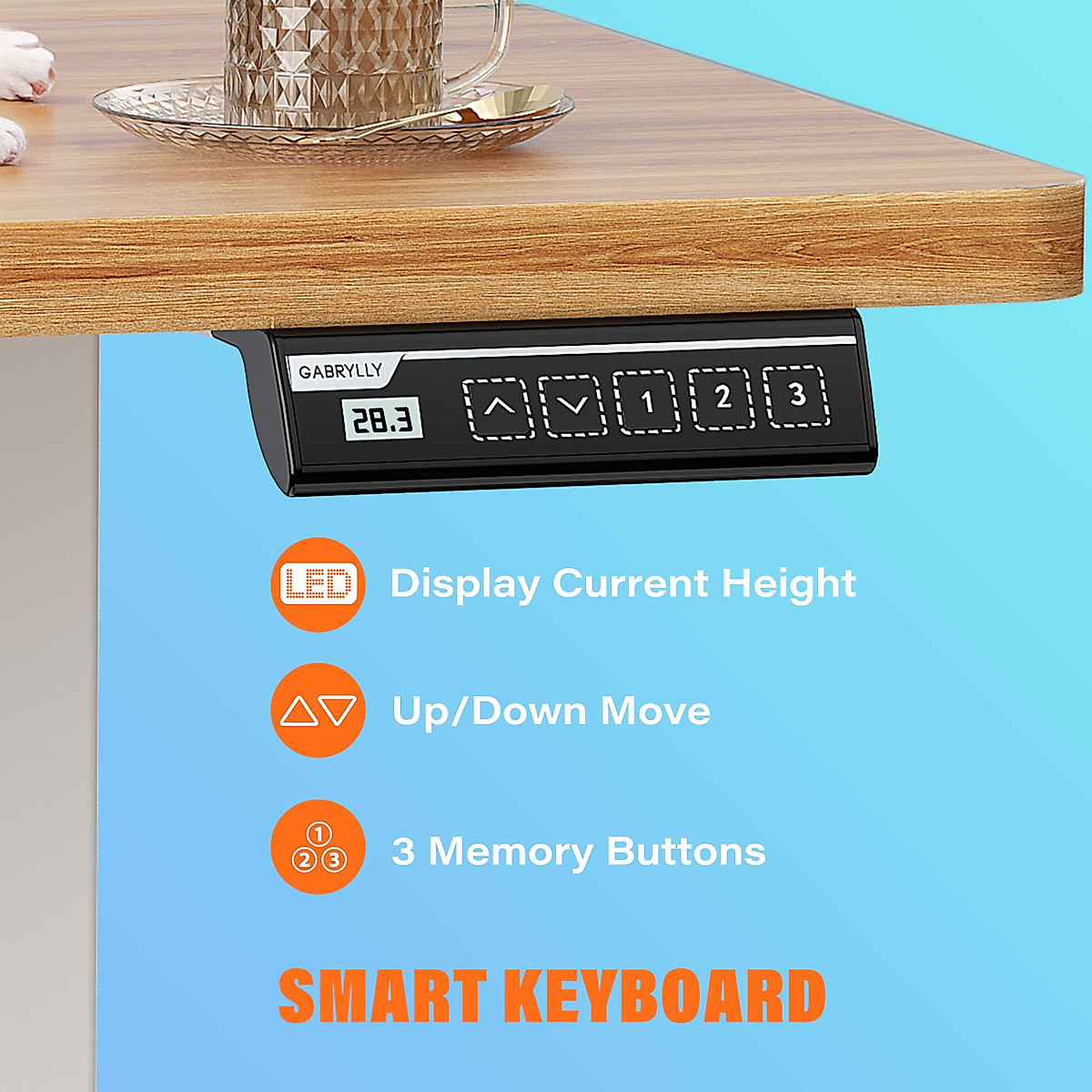 GABRYLLY Standing Desk Adjustable Height, Large Desk Board Computer Desk for Home Office Stand up Desk, 55 x 24 Inches, Natural