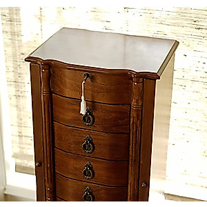 Hives and Honey Sheffield Standing Armoire Jewelry Cabinet, Walnut