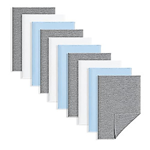 Yoofoss Baby Burp Cloths 10 Pack for Boys and Girls, Large 100% Cotton Thicken Washcloth 16‘’x12‘’ Soft and Absorbent Burping Cloth, Solid Color Spit up Cloth