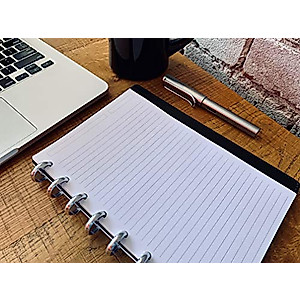 Eleven Discs Discbound Paper, Junior Size Ruled Sheets - Premium 120gsm Heavyweight Notebook & Planner Refills - 8 Discs, 5.5 x 8.5 in - Punched for Circa, Arc, TUL (50 Sheets)