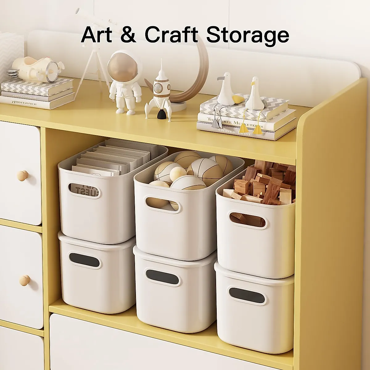 MSHOMELY 8 Packs Plastic Storage bins with Lid White Storage Containers with Lids Stackable Containers for Organizing Storage Box with Handle, Cube Storage Bins for Shelves, 9.84x7.1x6.3 inch