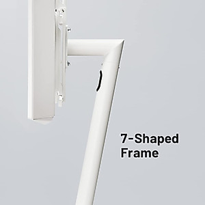 WALL A2 Large Type | Japanese Rolling Portable Free-Standing 45-80 Inch Universal Big Screen TV Stand with Concealed Caster Wheels | Satin White