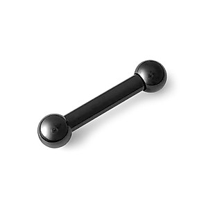 316L Black PVD Coated Surgical Steel Straight Barbell 10g 3/4