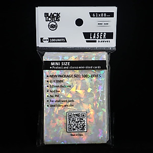 Black Lotus 100pcs Broken Glass Gemstone Laser Flashing Card Film Holographic Idol Photo Sleeves Ultra Super Protector (61x88mm)