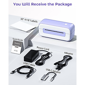 LabelCreate Thermal Shipping Label Printer, 4x6 Thermal Label Printer, Label Printer for Small Business, Direct Thermal Printer Compatible with Amazon Shopify Etsy Ebay FedEx USPS（Only USB）