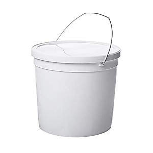 Consolidated Plastics Pail with Handle, HDPE, 6 Quart, White, 10 Piece