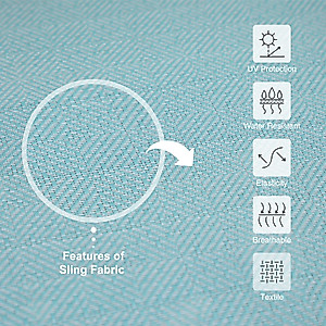 MFSTUDIO 3 PCS Swivel Bar Stools Set, Outdoor Kitchen Bar Height Patio Bistro Set Blue Fabric, All-Weather Patio Furniture