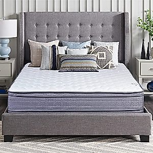 Treaton, 12-Inch Doubled Sided Medium Plush Hybrid Euro Top Foam Encased Mattress/Improves Sleep by Reducing Back Pain, Queen,SC30j-5/0-1
