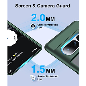 FNDMIL Magnetic for Google Pixel 7 Pro Case [Compatible with MagSafe][Anti-Fingerprint][Slim Fit][Military Shockproof] Translucent Matte Hard Back Pixel 7 Pro 5G Phone Cover 6.7”, Green