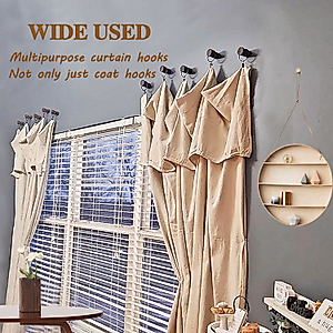 AKLVBL Decorative Wooden Wall Hooks and Small Cute Black Rustic Hooks Heavy Duty for Cubicle Hanging Coats,Towel,Picture,Hat,Purse,Key Hook,Plant,Dog Leashes