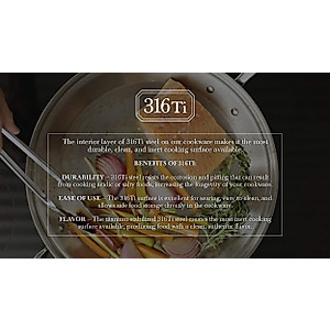 Heritage Steel 4 Quart Sauté Pan with Lid - Titanium Strengthened 316Ti Stainless Steel with 5-Ply Construction - Induction-Ready and Fully Clad, Made in USA