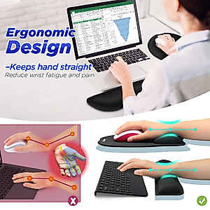 Gimars Ergonomic Mouse Pad Wrist Support, Upgrade Enlarge Superfine Fibre Soft Smooth Keyboard Wrist Rest, Comfortable Memory Foam Wrist Rest for Computer, Laptop, Mac, Gaming, Office and Pain Relief