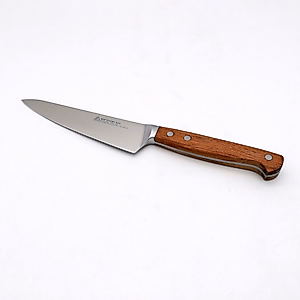 Utility Knife 5.5 Inch - MATTSTONE HILL Small Kitchen Knife, Compact Chef Knife, Petty Knife, German Steel, Wood Handle