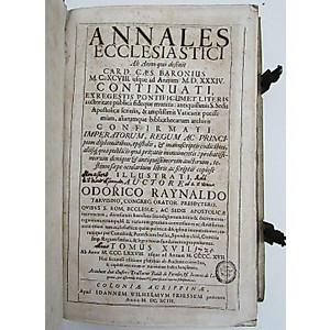 1693 BLIND-STAMPED PIGSKIN OVER WOODEN BOARDS FOLIO ANNALES ECCLESIASTICI