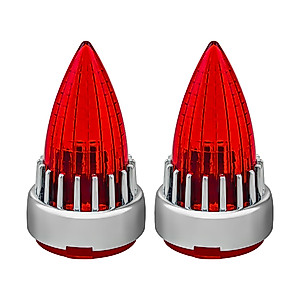 FATECIM 2" Turn Signal Light Covers Supersonic Replacement Red Lenses Clip On for Softail Street Road Glide Fat Boy Sportster Dyna Deluxe Chrome Bezel