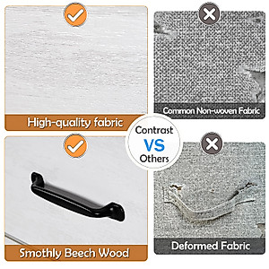 LYNCOHOME White Dresser with 6 Drawers, Wide Dresser for Bedroom and 50" TV, Entertainment Center with Metal Frame, Wooden Top, Fabric Drawers Dresser for Bedroom, Hallway, Entryway, White