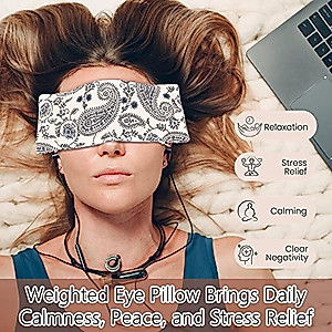 Hihealer Weighted Eye Mask for Sleeping, 5x9 Inches with Lavender Aromatherapy - Moist Heat Eye Compress, Eye Pillow for Yoga, Meditation, and Headache Relief, Relaxation Gift for Women