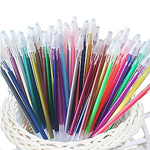 Colorful Gel Pen Refills, Zzmart Ultra Fine Point 48 Color Gel Pens Refills with Diamond Tip, Greater for Crafting, Doodling, Drawing, Kids and Adult Coloring Book - (Glitter, Neon, Pastel, Metallic)