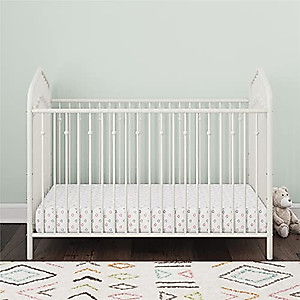 Novogratz Bushwick Metal Crib with Adjustable Mattress Height, Off White