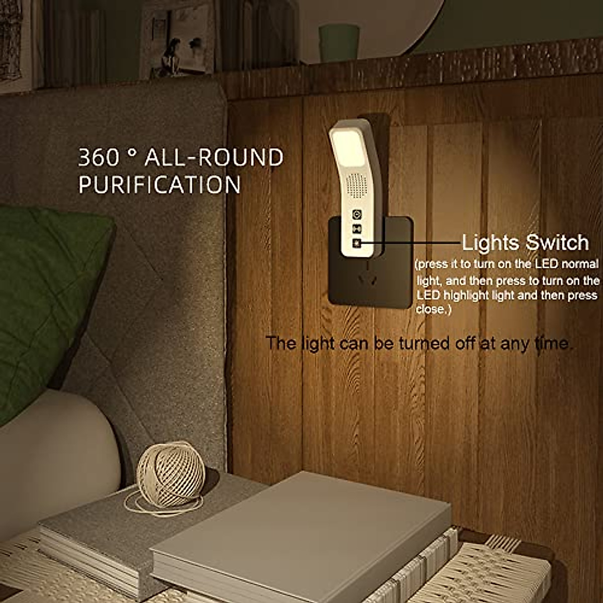 (2 Pack) Plug in Air Purifier for Home, Mini Portable Air Purifier Best for Home Office Car Room Bedrooms Toilets