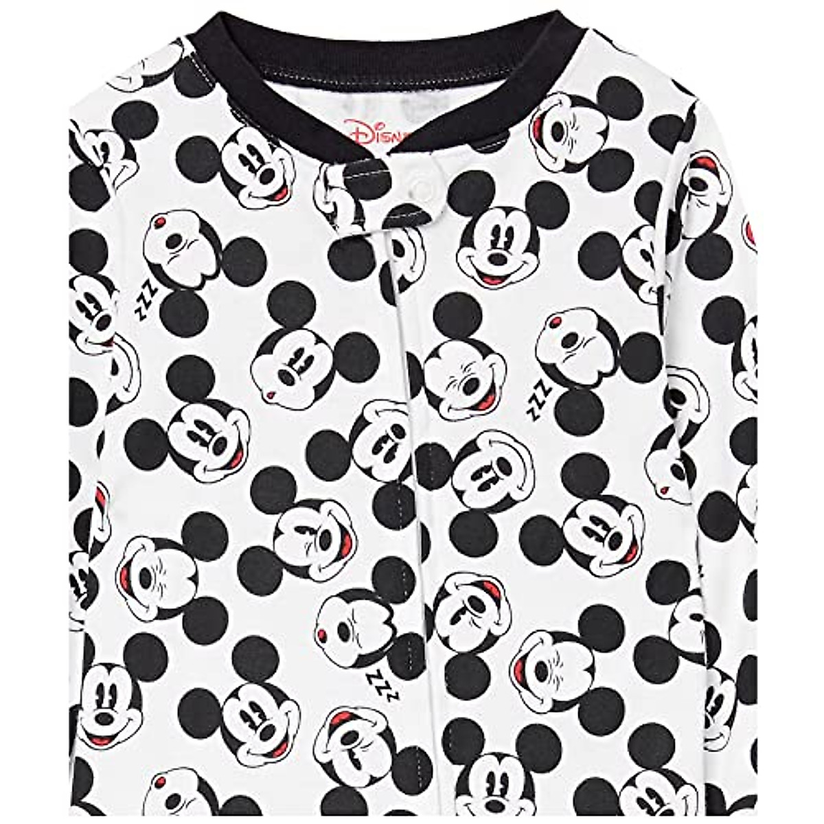 Amazon Essentials Disney | Marvel | Star Wars Unisex Babies' Snug-Fit Cotton Footed Pajamas, Pack of 2, Mickey Moods - Footed Sleeper, 18 Months