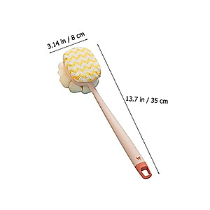 FOMIYES Double Sided Scrub Brush Natural Loofah Sponge Shower Scrub Brush for Body Cleaning Scrubber Shower Sponge Brush Bath Body Brush Handle Back Washer Bath Brush Scrub Bath Supplies