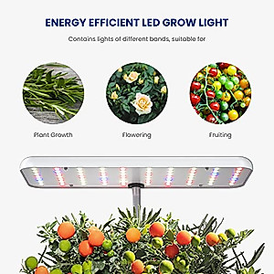 iDOO Herb Garden Kit Indoor, 7Pods Hydroponics Growing System with Pump, Germination Kit with LED Light, Auto-Timer, Up to 14.57"