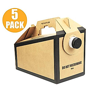 [5 Pack] Disposable Coffee Dispenser, Insulated Hot Cold Bulk Beverage Server Carafe, Box of Joe to Go, 96oz 0.75gal