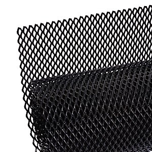 AggAuto Universal 40"x13" Car Grill Mesh - Aluminum Alloy Automotive Grille Insert Bumper 6x12mm Rhombic Hole, One of the Most Multifunctional Shape Grids 100x33cm Black